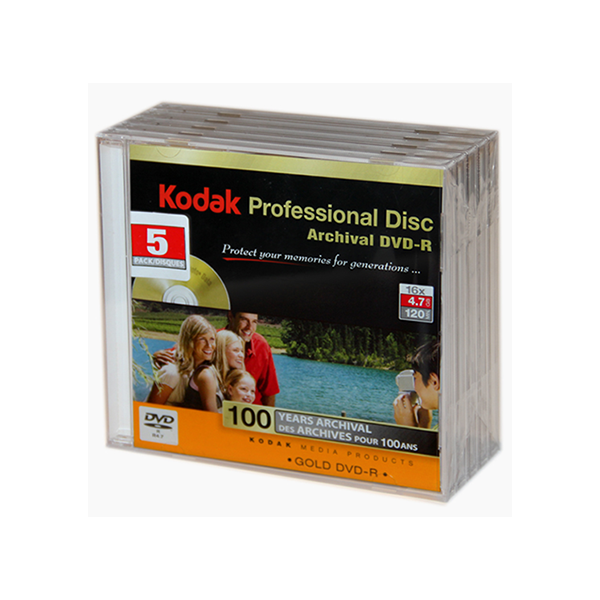 DVD-R KODAK PRO GOLD , 100 vjet arkivale, në Kuti Jewel x 5.